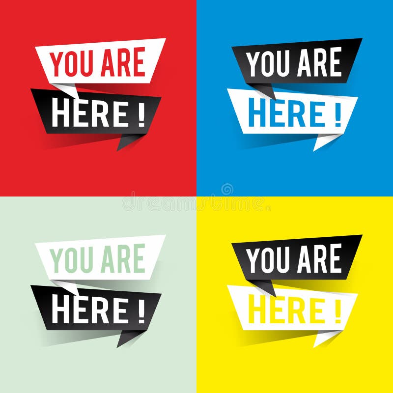 Modern Design You are Here Text on Speech Bubbles Concept Stock Vector ...