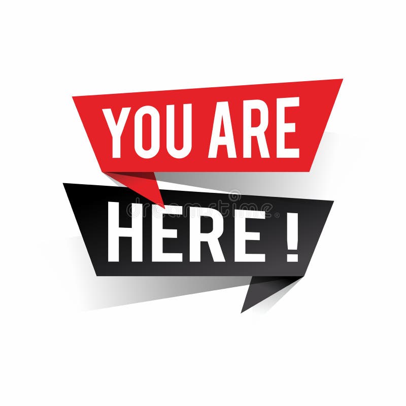 Modern Design You are Here Text on Speech Bubbles Concept Stock Vector ...