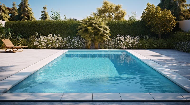 Modern Designed Swimming Pool, Blue Water in the Pool Stock ...