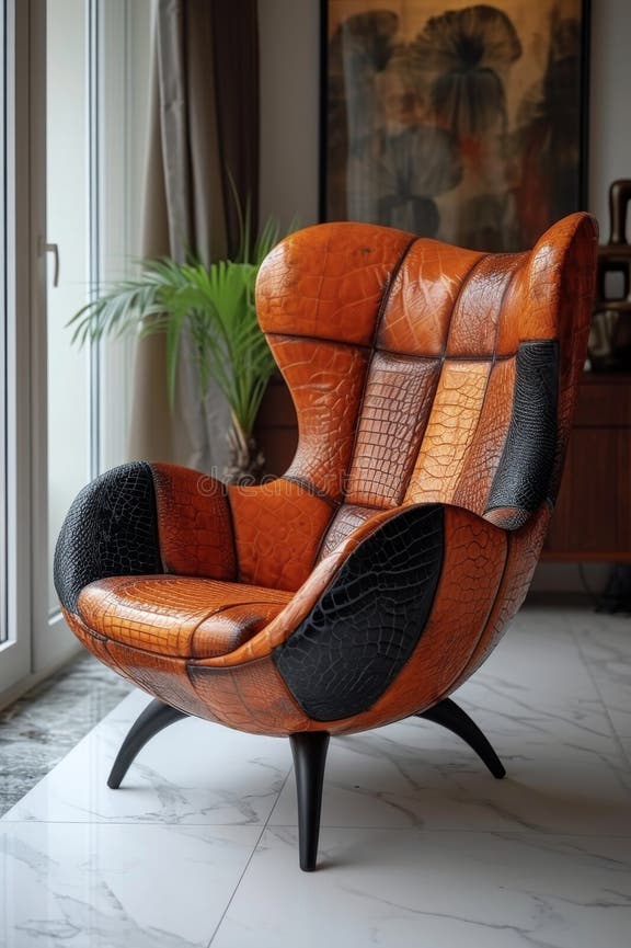 A Modern Designer Armchair in the Interior Stock Photo - Image of ...