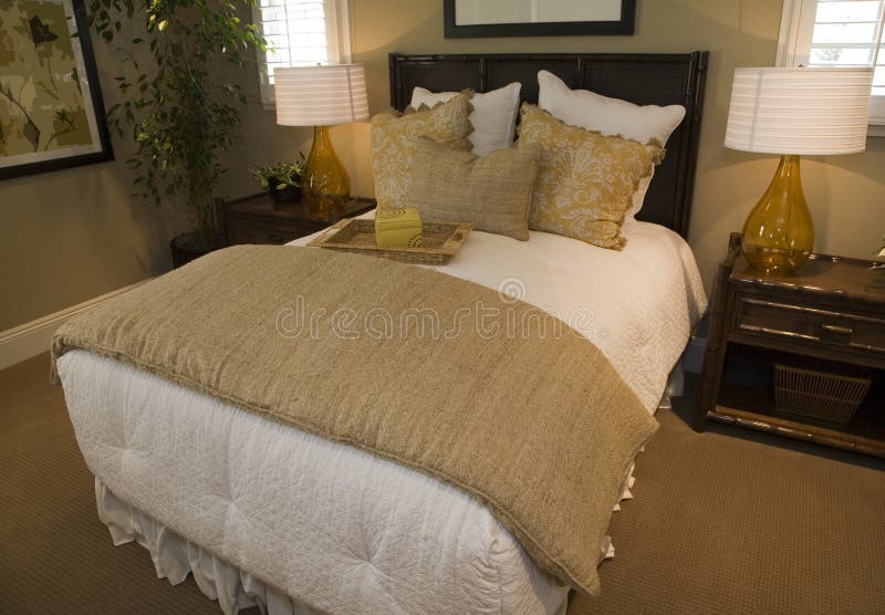 Parquet floor in bedroom stock image. Image of lamp, furnishings - 10397279