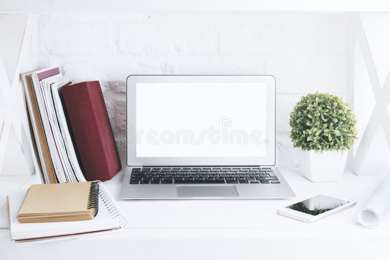 Modern Designer Desk Top Closeup Stock Photo - Image of device ...