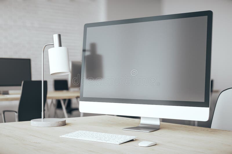 Desktop in a modern office editorial stock photo. Image of mock - 54500193