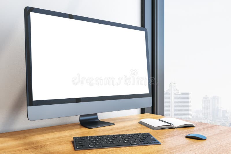 Modern designer desktop editorial stock image. Illustration of floor ...