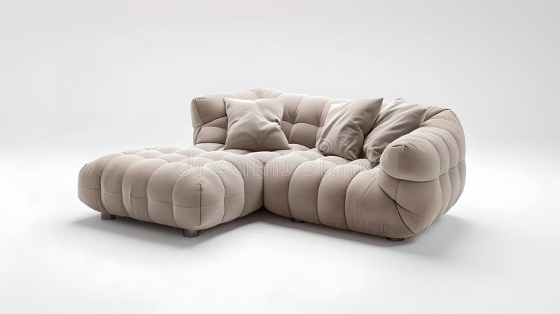 Modern Designer Sofa in a Minimalist Style Setting. Comfortable Beige ...