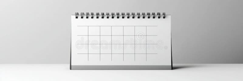 Modern Desk Calendar with Blank Grid Design on a Minimalistic ...