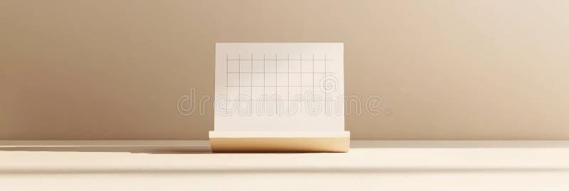 Modern Desk Calendar with Blank Grid Design in Soft Neutral Tones on ...