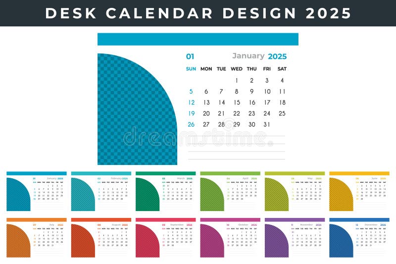 Modern and Elegant Desk Calendar Design Template Year 2025 Stock Vector ...