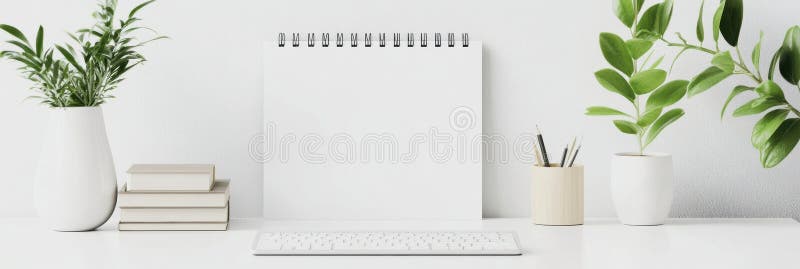 Modern Desk Calendar in Soft Neutral Tones with Clean Structured ...