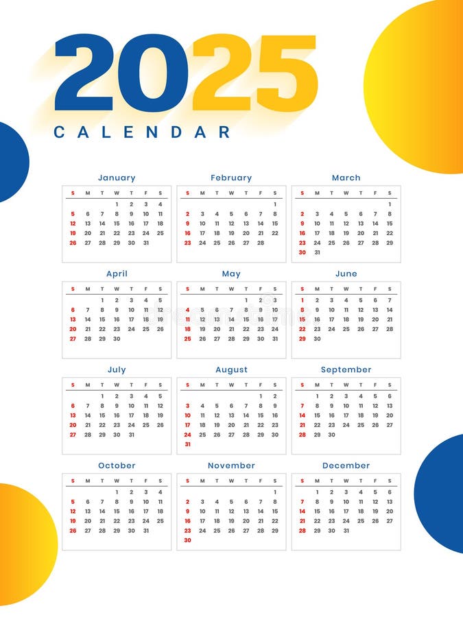 Modern 2025 Desk Calendar Template in Printable Design Stock Vector ...
