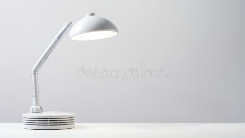 A Modern Desk Lamp with a Flexible Neck on a White Surface, Casting a ...