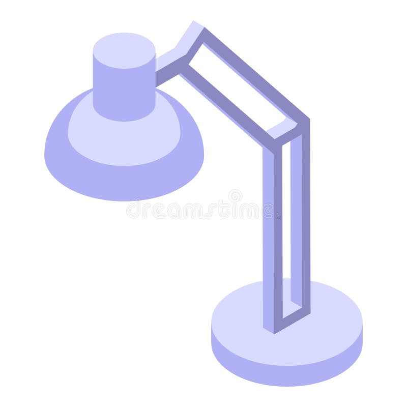 Modern Desk Lamp Illuminating Workspace, Isometric Projection Stock ...