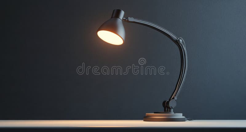 Modern Desk Lamp with Sleek Design Illuminating a Workspace in a ...
