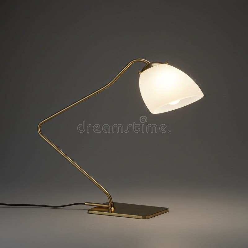 A Modern Desk Lamp with a Sleek, Minimalist Design Features a Curved ...