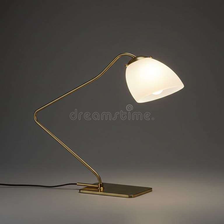 A Modern Desk Lamp with a Sleek, Minimalist Design Features a Curved ...