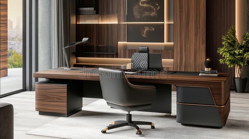 A Modern Desk Setup with an Ergonomic Chair and a Clean Laptop Layout ...