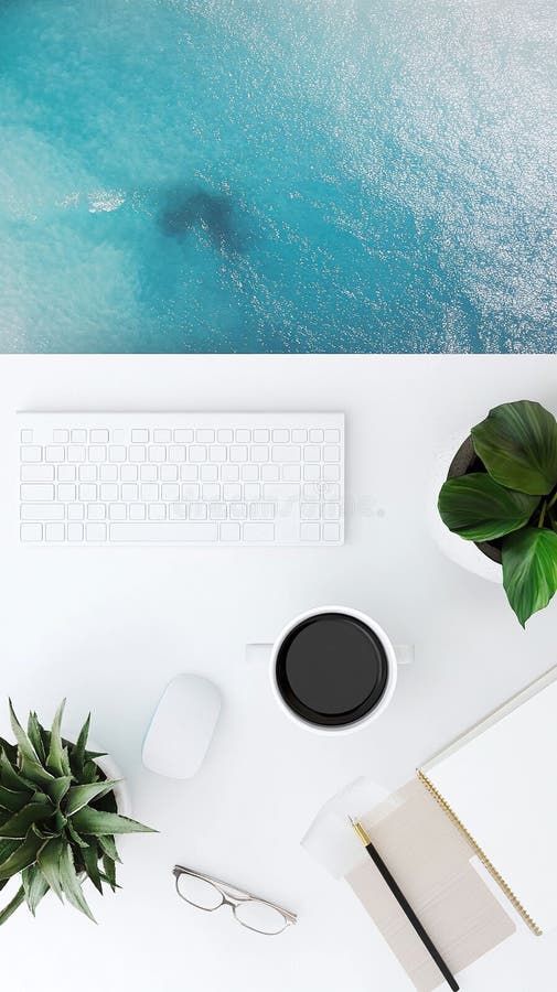 Modern Desk Setup for Logistics Presentations with Calming and Focused ...