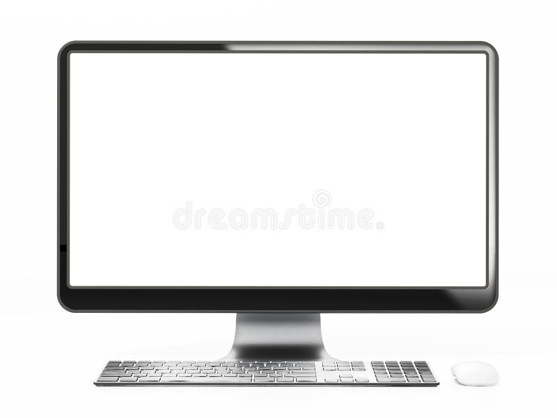 Modern Desktop Computer with Blank Screen. 3D Illustration Stock ... Modern Desktop Computer with Blank Screen. 3D Illustration Stock ...