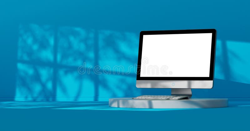 Modern Desktop Computer with Blank Screen for Your Design on a Stage in ...