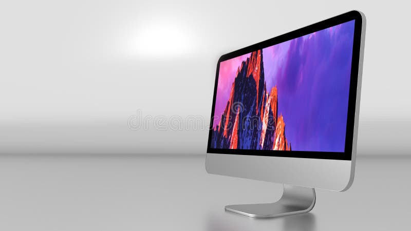 Modern Desktop Computer Compact Design Stock Illustration ...