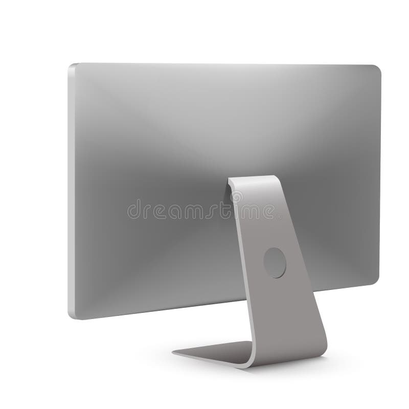 A Modern Desktop Computer Monitor - Back View Stock Illustration ...
