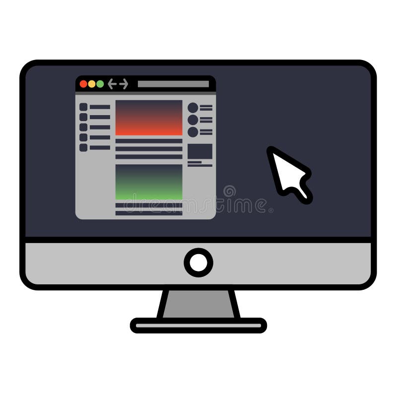 Modern desktop computer stock vector. Illustration of cursor - 140929183