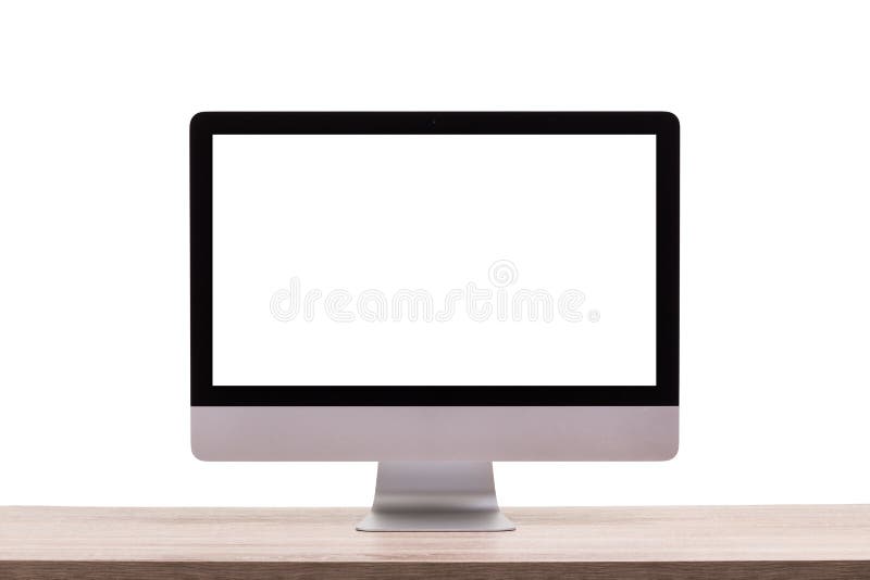 Modern Desktop Computer on Wooden Table. Studio Shot Isolated on Stock ...