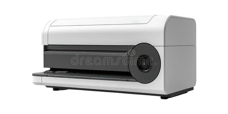 Modern Desktop Printer with Paper Tray Isolated on Transparent ...