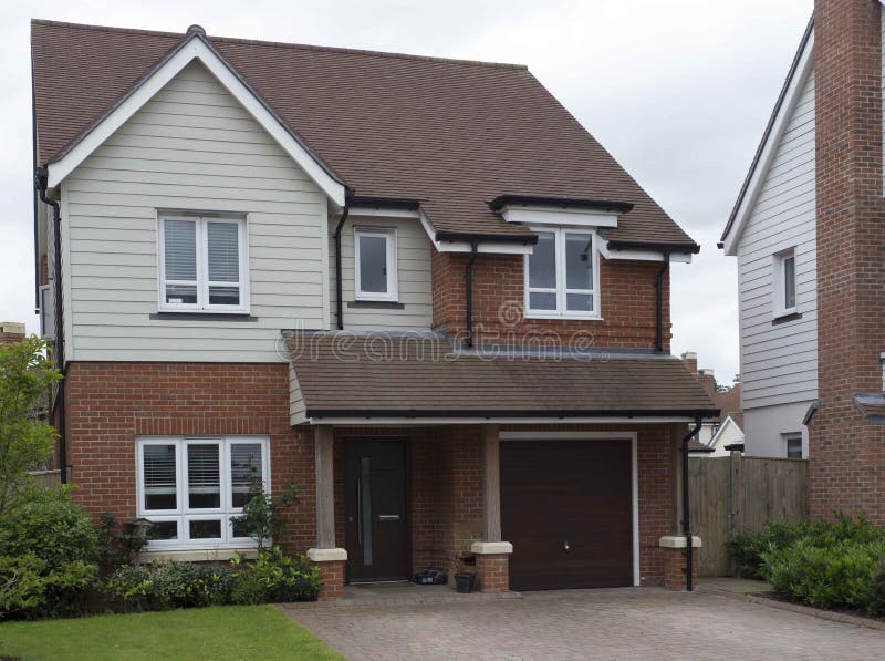 Modern Detached House stock image. Image of bedrooms - 241204181