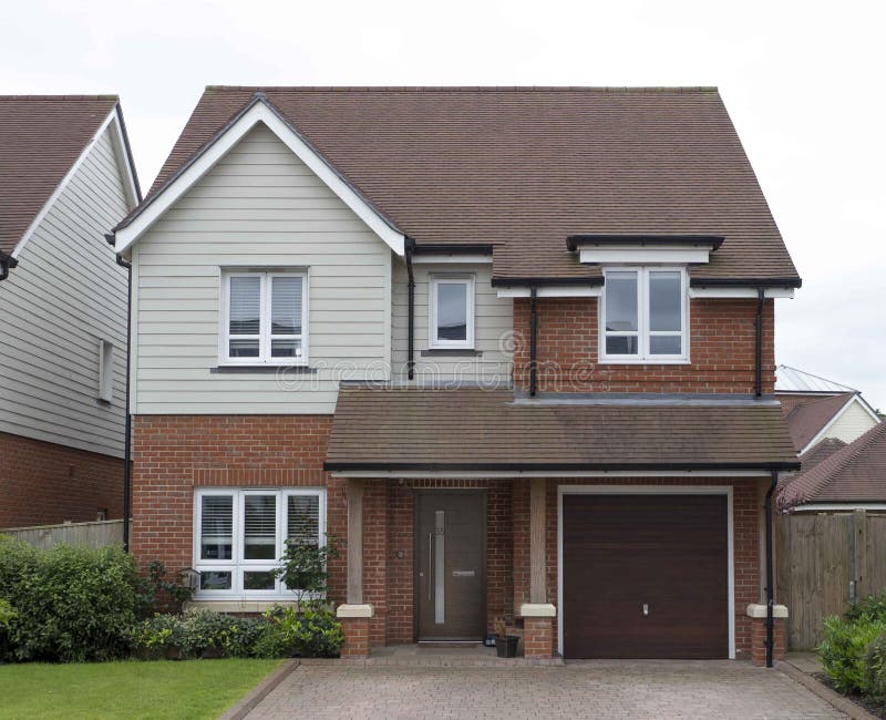 Modern Detached House stock photo. Image of street, mortgage - 241204184