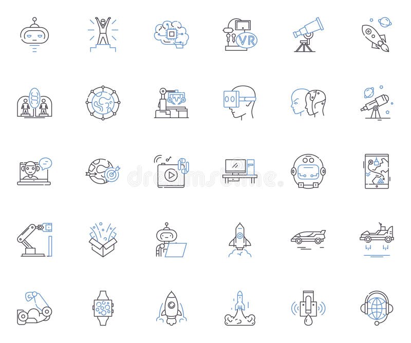 Modern Developments Line Icons Collection. Innovation, Progress ...