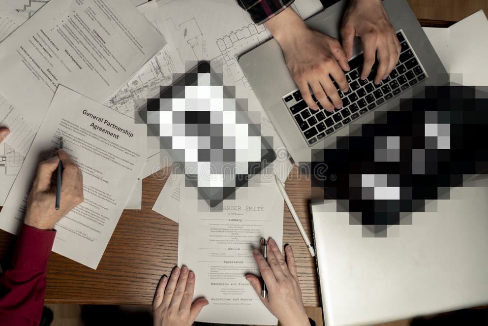 Modern Device Gadget Screen Censored, Covered by Pixels Blur Stock ...