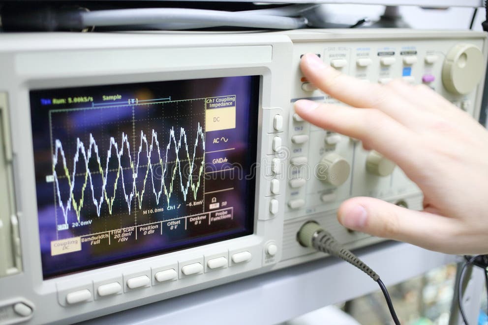 Modern Device Oscilloscope with Stock Photo - Image of frequency, audio ...