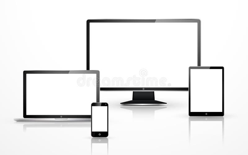 Device Set with Tablet and Smart Phone Stock Vector - Illustration of ...