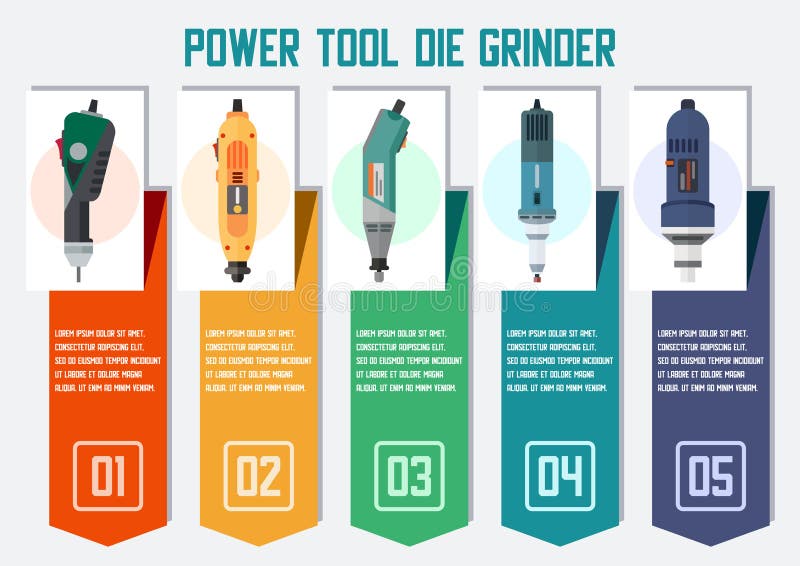 Modern Die Grinders Models Flat Vector Web Banner Stock Vector ...