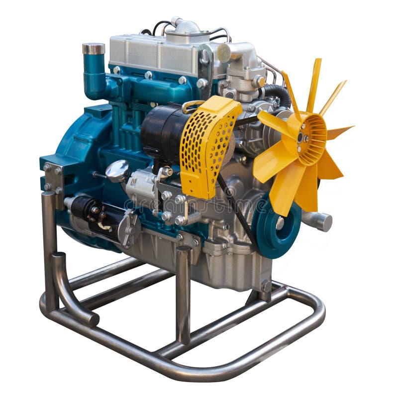 Modern Diesel Engine. Black and White Image Stock Photo - Image of ...