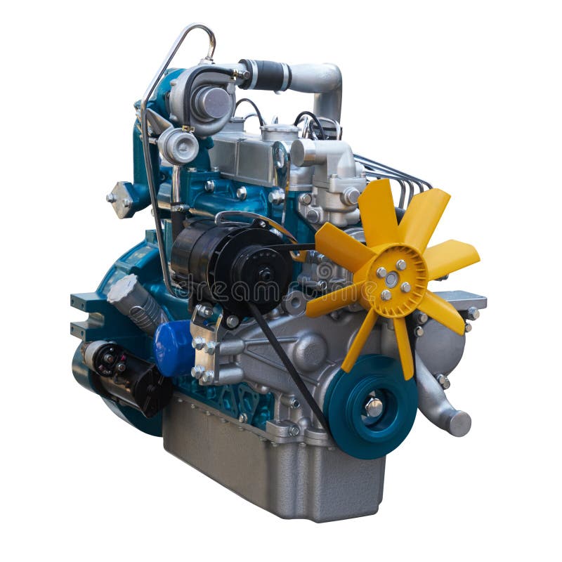 Modern Diesel Engine. Isolated on White Stock Photo - Image of agro ...