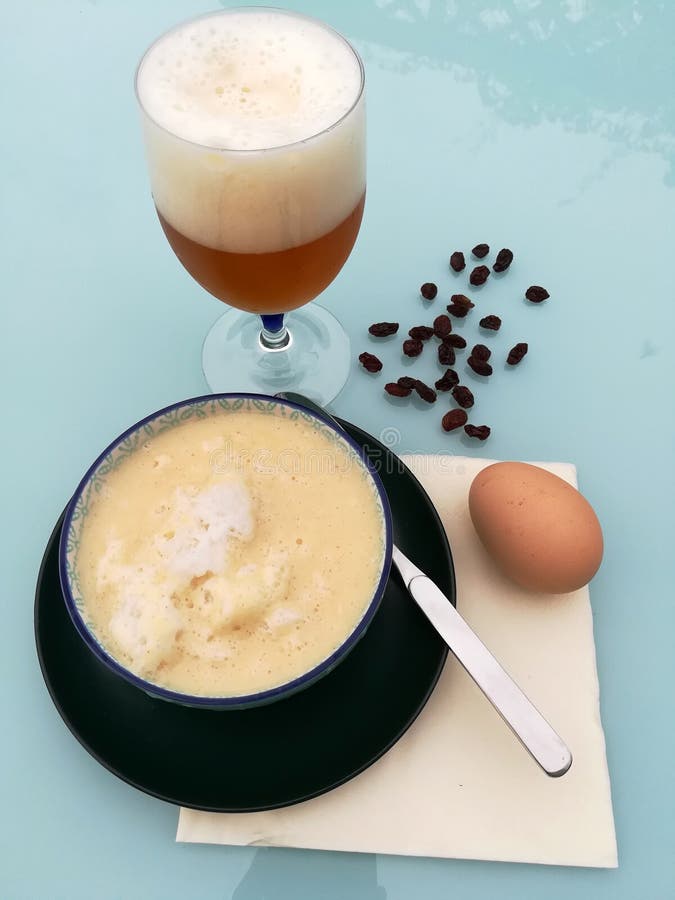Refreshing Alcoholic Beer Soup with Pudding Stock Photo - Image of ...