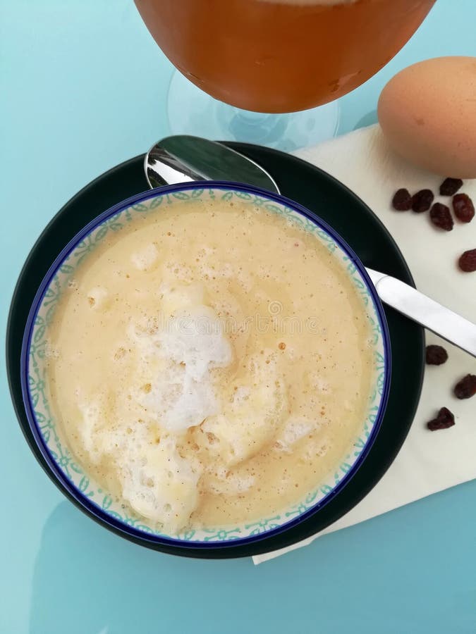 Refreshing Alcoholic Beer Soup with Pudding Stock Photo - Image of snow ...