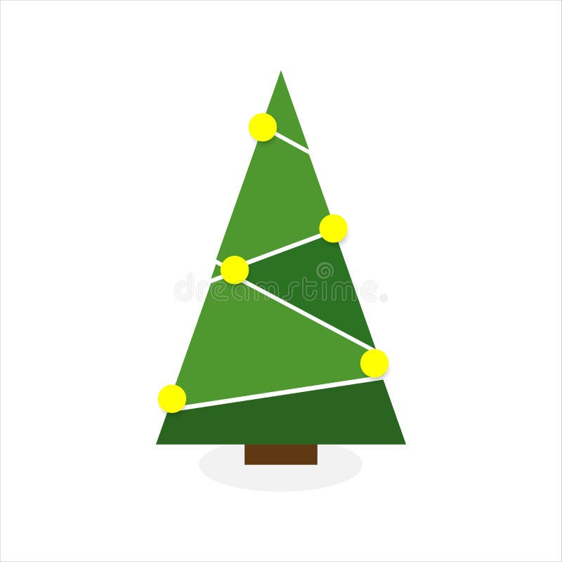 Modern Different Flat Design. Colorful Cartoon Christmas Tree. . Vector ...
