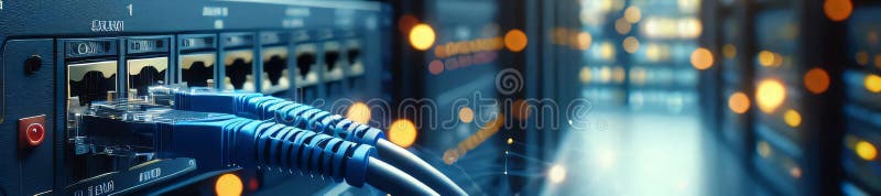 Internet Cable Network Hub Data Cable Data Library Bokeh Effect ...