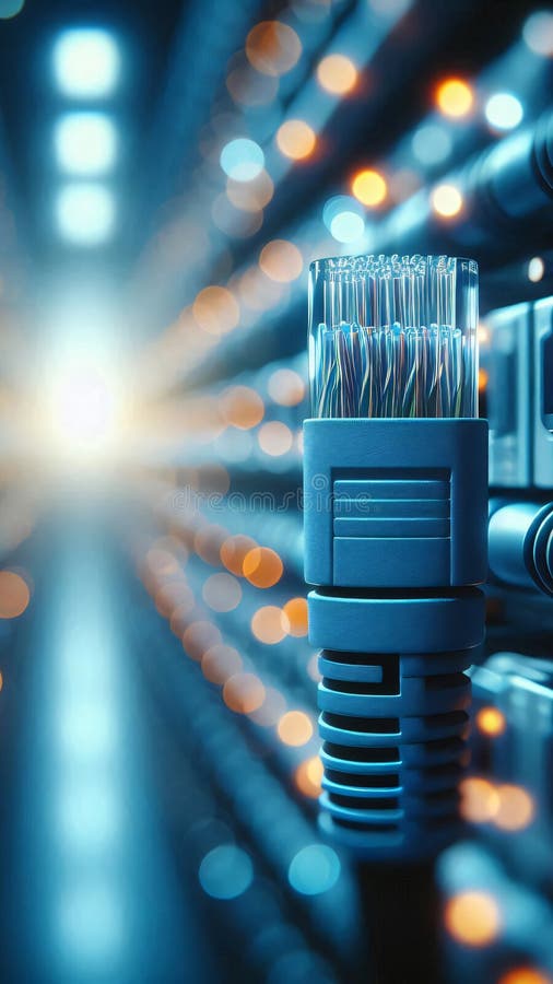 Internet Cable Network Hub Data Cable Data Library Bokeh Effect ...