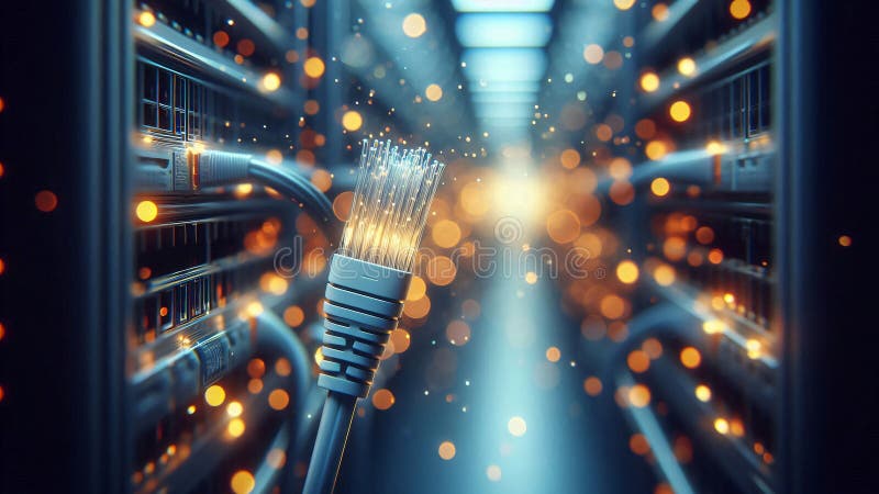 Internet Cable Network Hub Data Cable Data Library Bokeh Effect ...