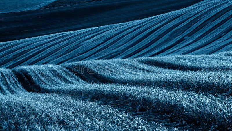 Modern Digital Art Featuring Dynamic Blue Rainfall in an Abstract ...