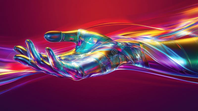 A Modern Digital Artwork is Presented, Showcasing a Helping Hand with ...