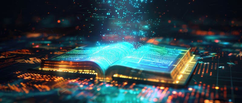 Modern Digital Book for Learning in Digital Futuristic Style by AI ...