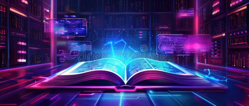 Modern Digital Book for Learning in Digital Futuristic Style by AI ...