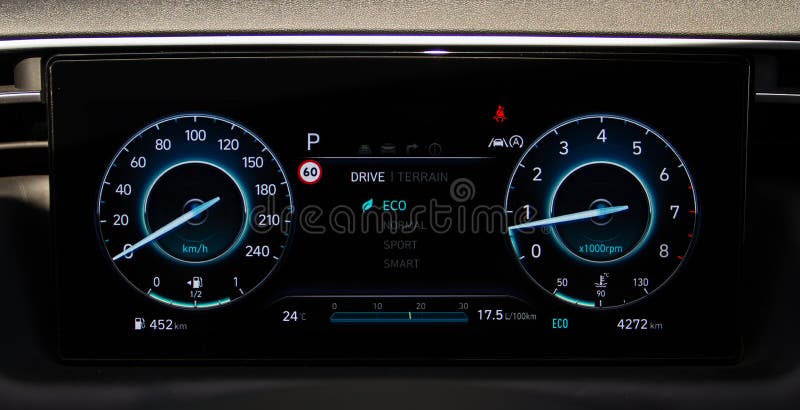 Modern Digital Car Dashboard. Stock Photo - Image of information, dial ...