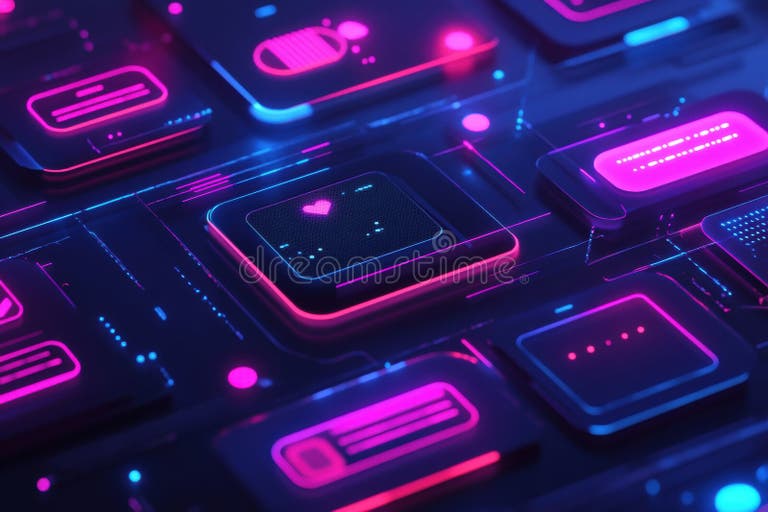 Modern Digital Chat Interface Showcasing Vibrant Floating Message ...