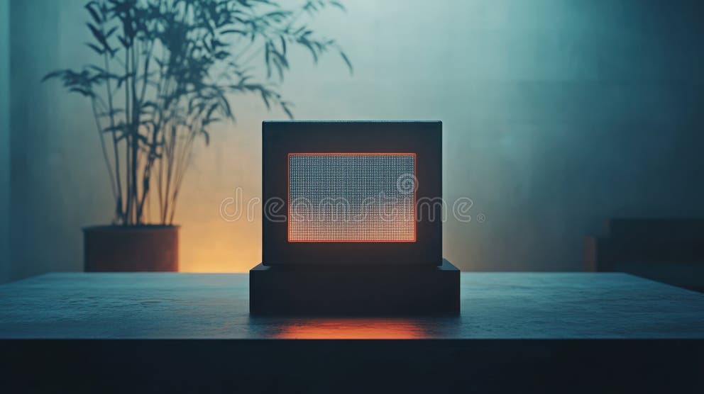 A Modern Digital Clock Displaying a Glitched or Blank Screen Where the ...